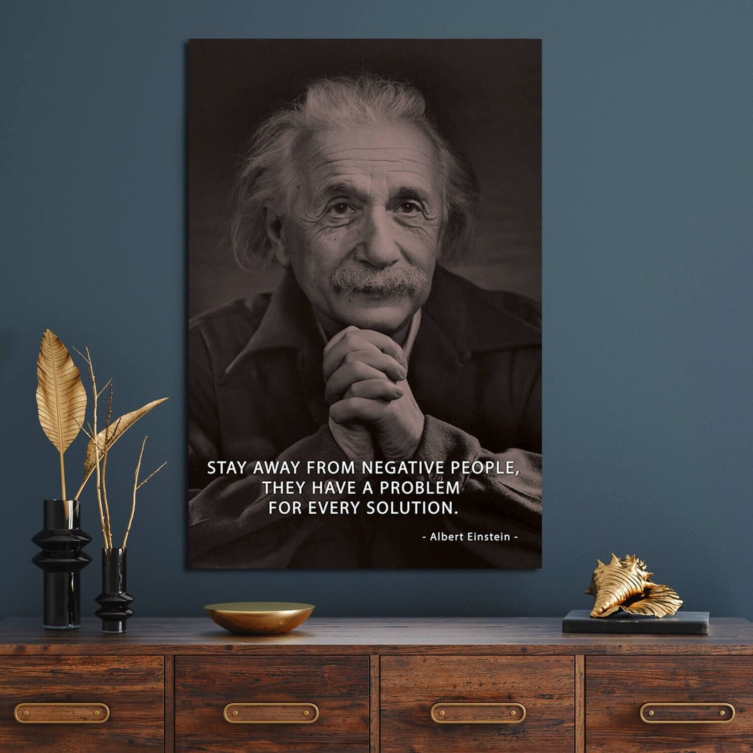 Albert Einstein Canvas Motivational Quotes Wall Art Inspirational ...