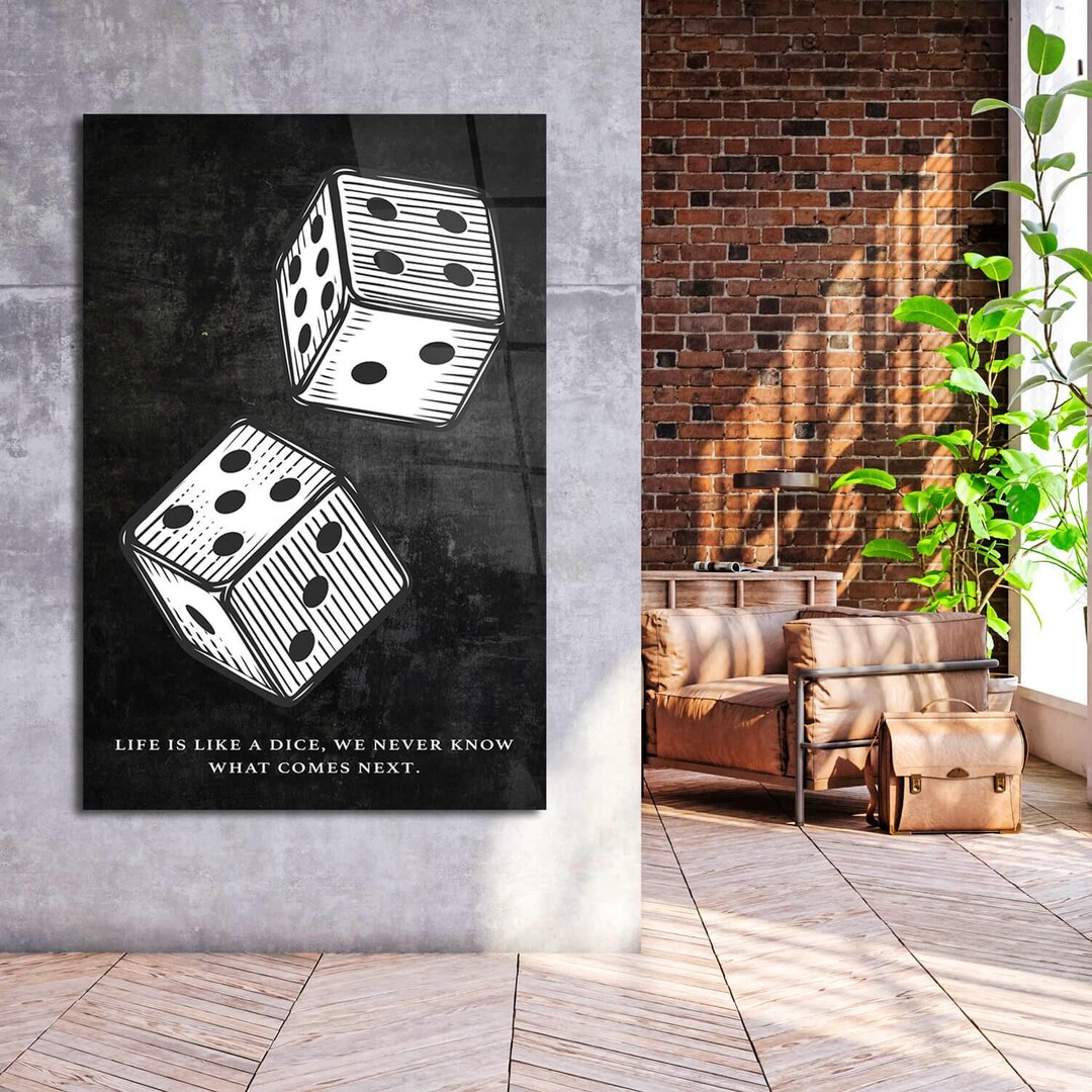 Life is Like A Dice Wall Decor Motivation Quote Home Art Inspirational ...