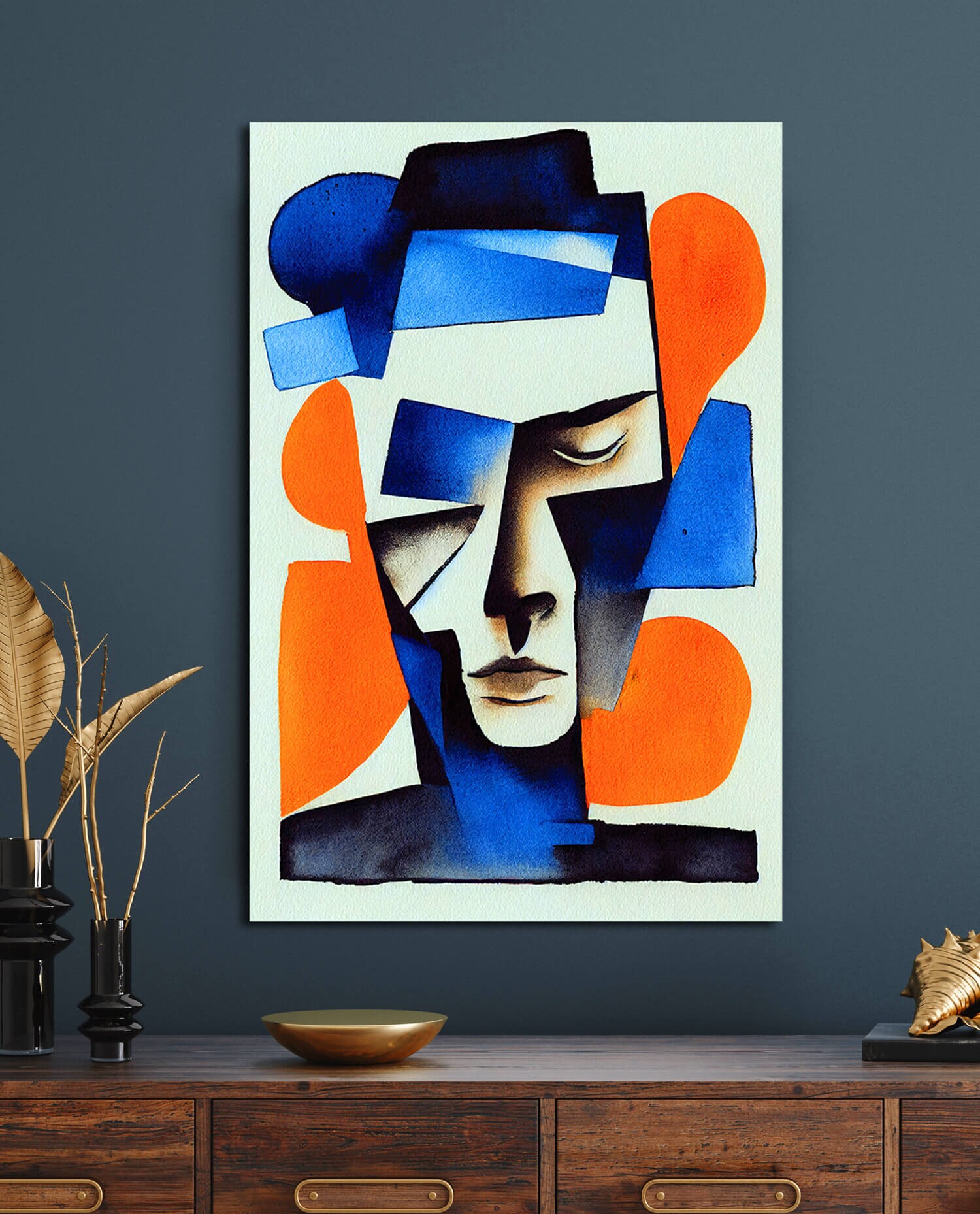 Abstract Portrait Illustration Wall Decor Art Face Artwork - Etsy