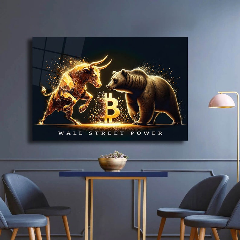 Wall Street Power Wall Decor Bearish and Bullish Canvas Art - Etsy