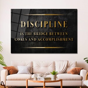 Discipline Noun Wall Art Workout Motivation Sign Canvas Art Home Decor ...