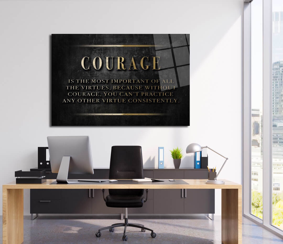 Courage Noun Wall Art Workout Motivation Sign Canvas Art Home Decor ...