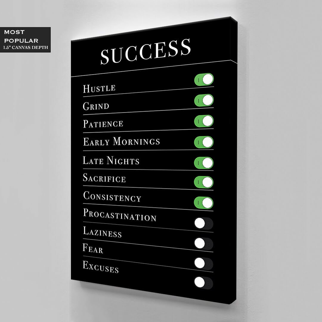 Success Rules Motivation Wall Art Decor Inspirational Canvas Print Home ...