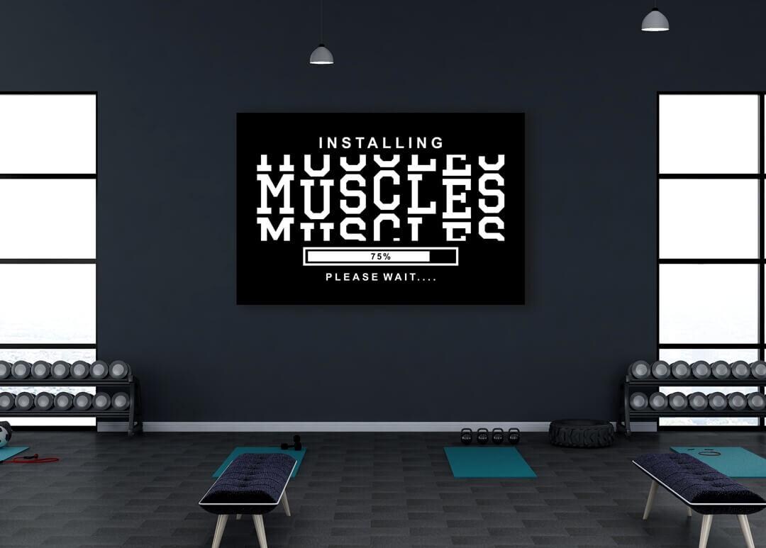 Installing Muscles Motivational Wall Decor Inspirational Art Office ...