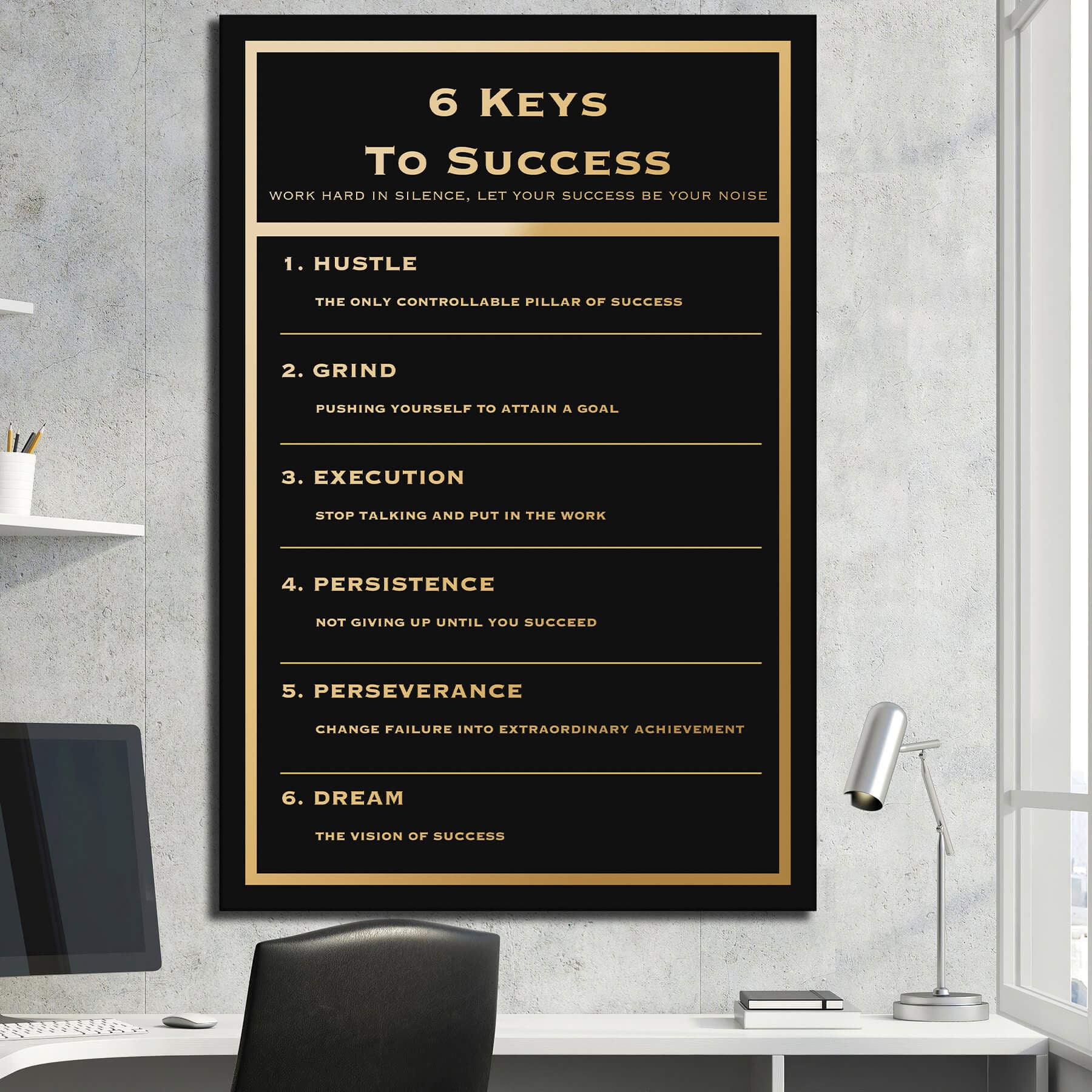 6 Keys to Success Wall Decor for Office Startups Motivational Quotes ...