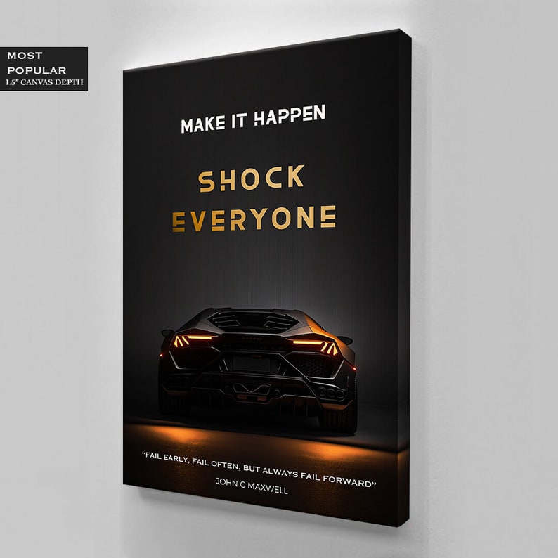 Lamborghini Motivational Quote Room Art Design Office Car Quote Poster ...