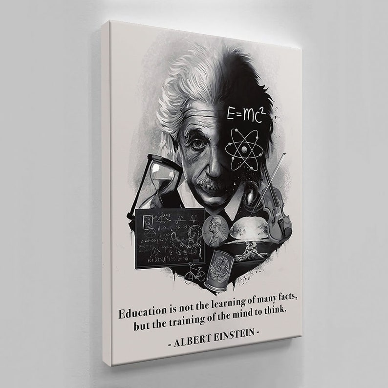 Albert Einstein Canvas Motivational Quotes Wall Decor Albert - Etsy