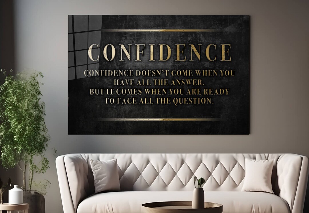 Confidence Noun Wall Art Workout Motivation Sign Canvas Art Home Decor ...