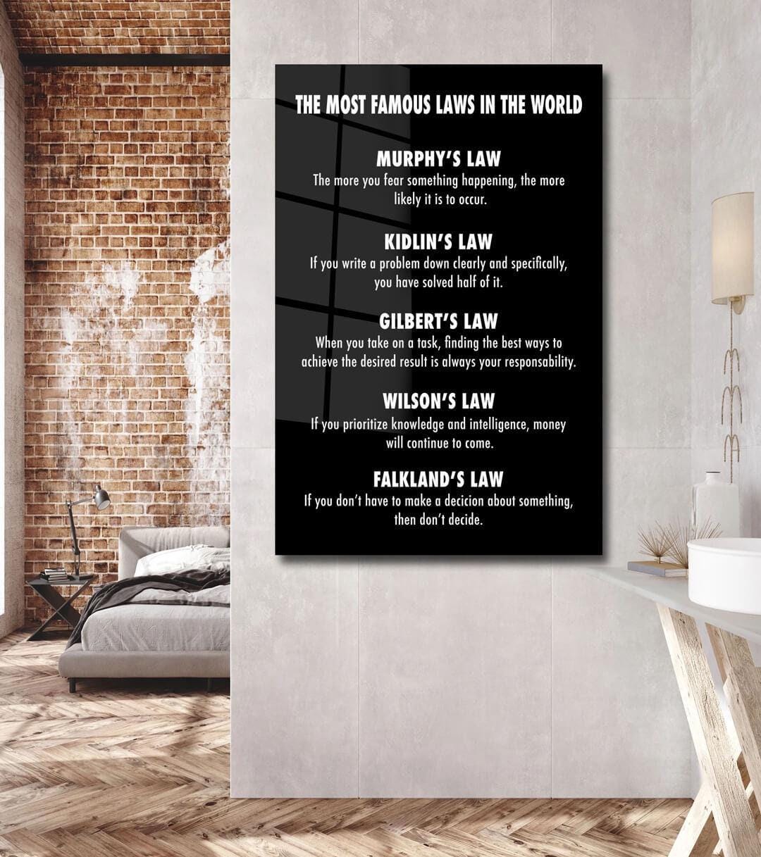 The Most Famous Laws Motivation Quotes Canvas Inspirational Rules for ...