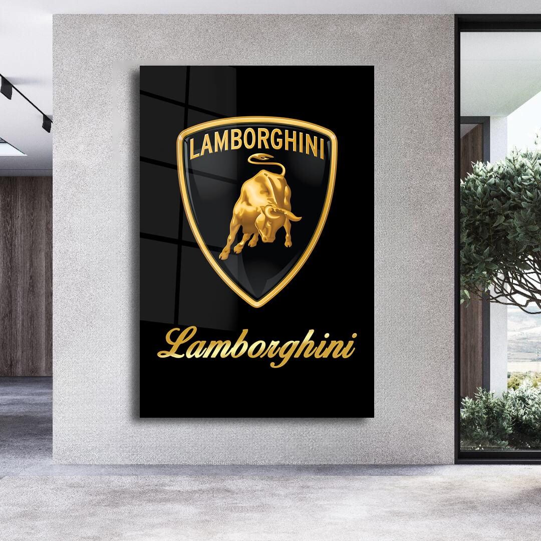 Lambo Logo Acrylic Glass Effect Wall Decor Lambo Canvas Art ...