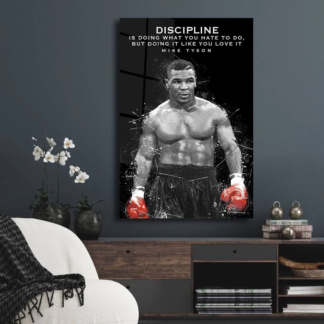 Mike Tyson Canvas Art Discipline Motivational Quotes Wall Decor Mike ...
