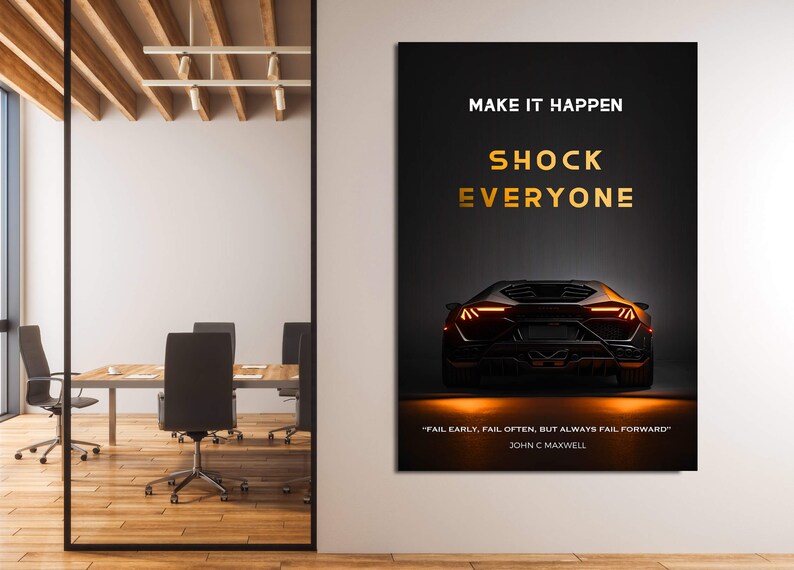 Lamborghini Motivational Quote Room Art Design Office Car Quote Poster ...