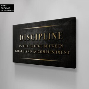 Discipline Noun Wall Art Workout Motivation Sign Canvas Art Home Decor ...