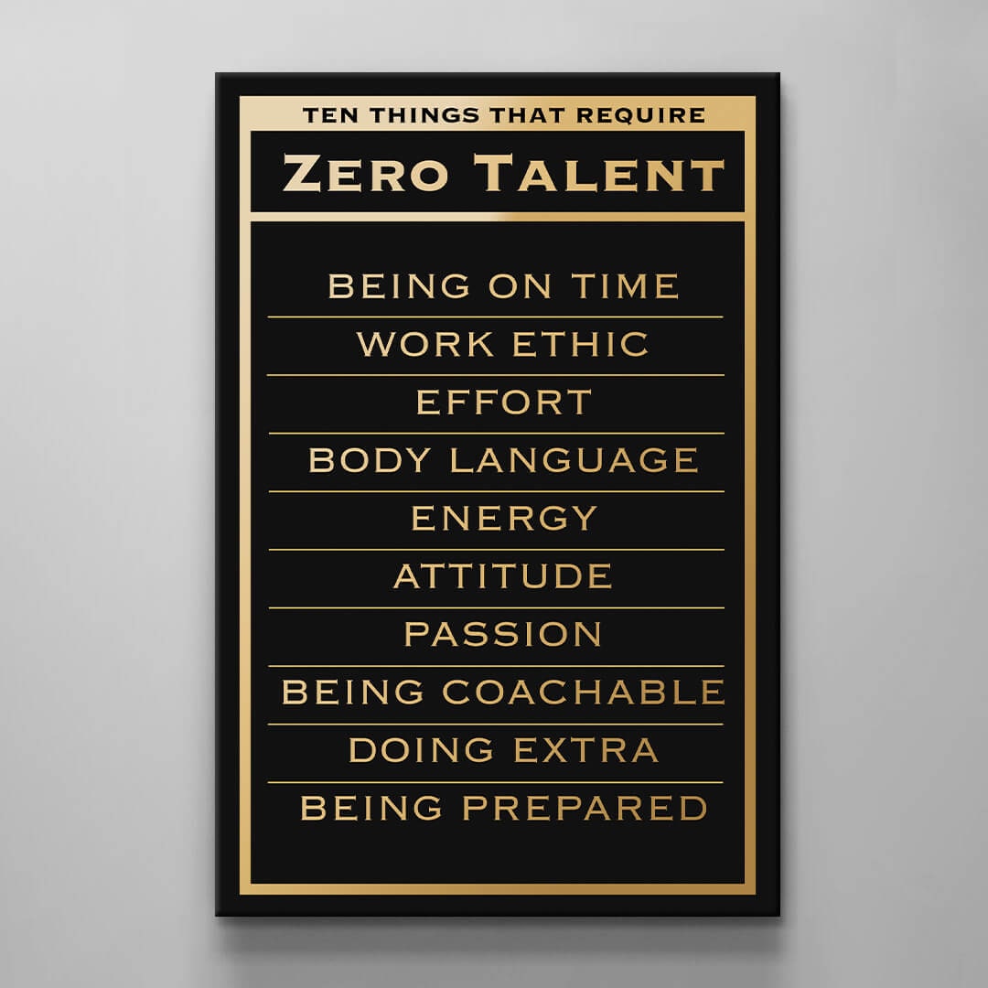 Zero Talent Canvas Wall Decor Home Wall Art Office Print Inspiration ...