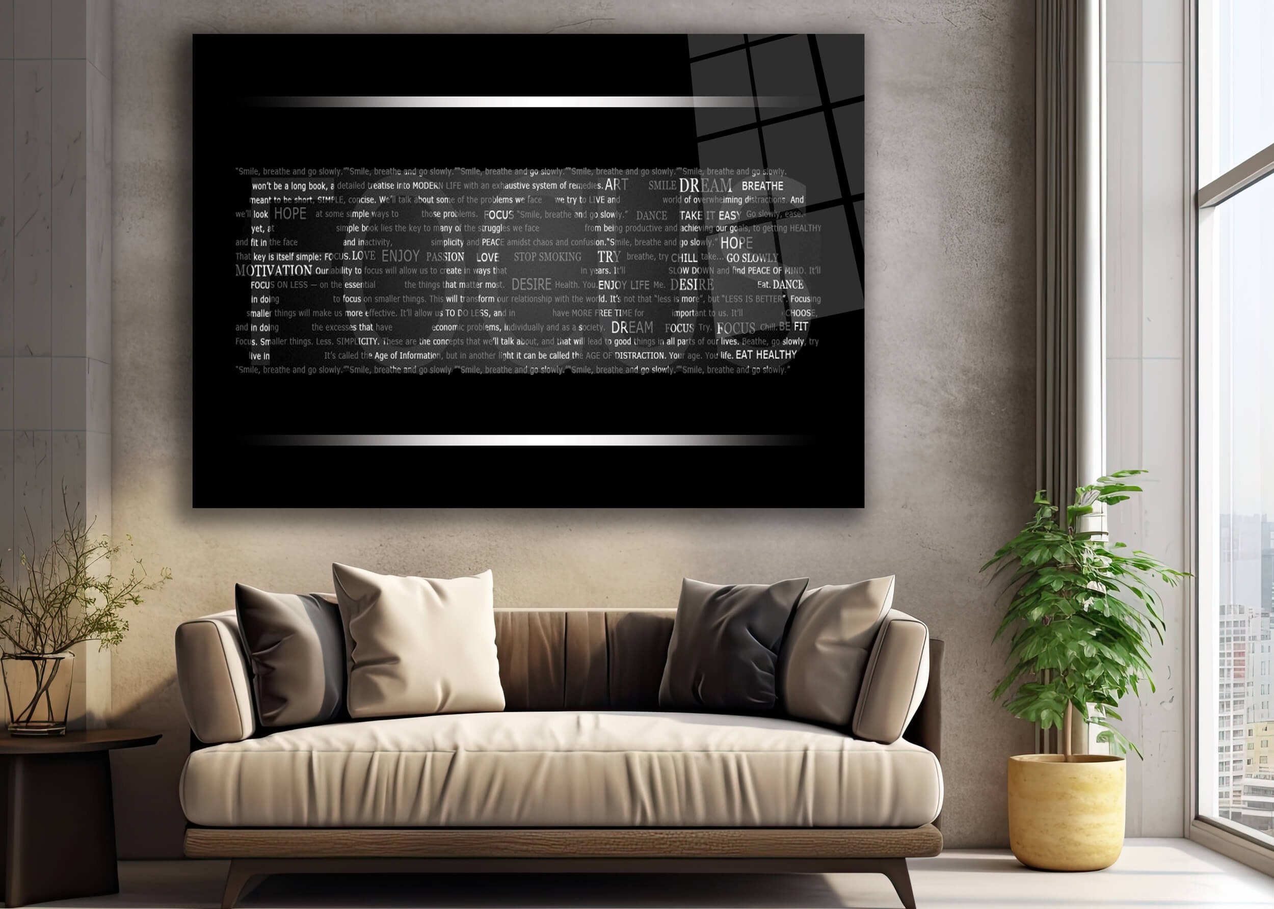 Focus Poster Visual Motivation Sign Canvas Art Home Decor Modern Office ...