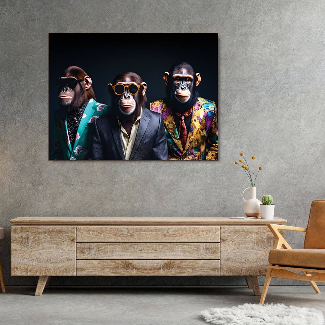 Colorful Monkeys in Suits Printable Art Banksy Wall Art Banksy Canvas ...