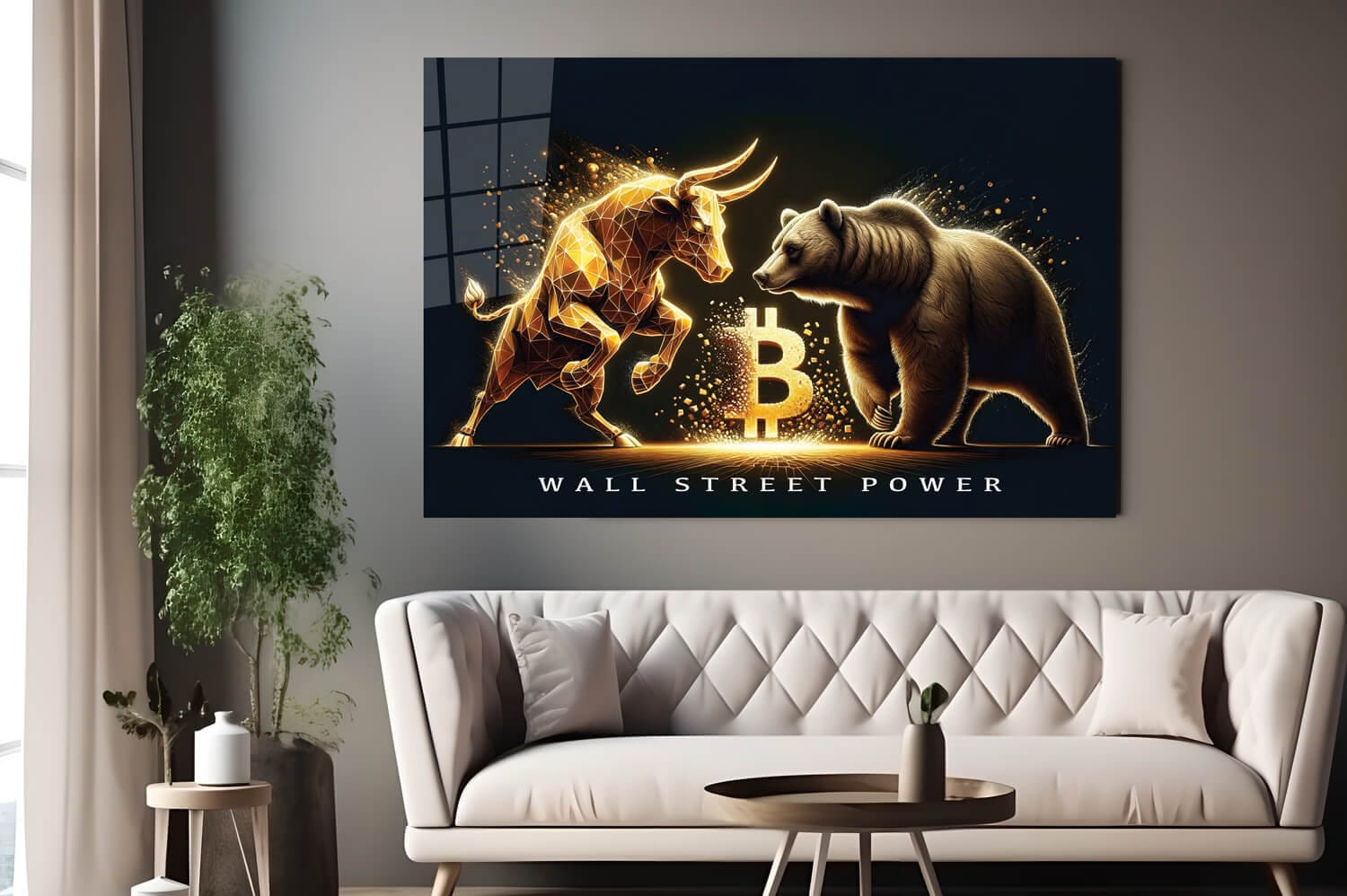 Wall Street Power Wall Decor Bearish and Bullish Canvas Art Office ...