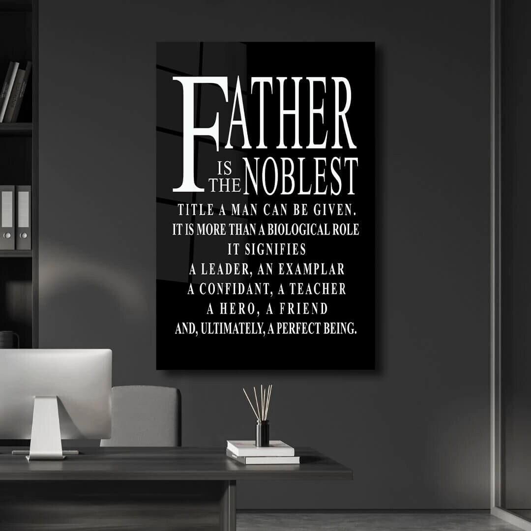 Father Motivation Noun Canvas Wall Art Home Wall Art Inspirational Gift ...