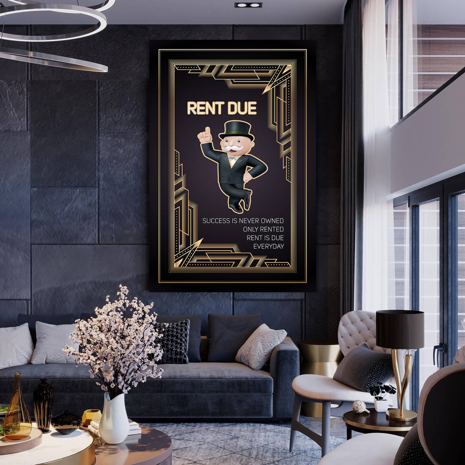 Monopoly City Acrylic Glass Effect Wall Decor Office Decor Rich Alec ...