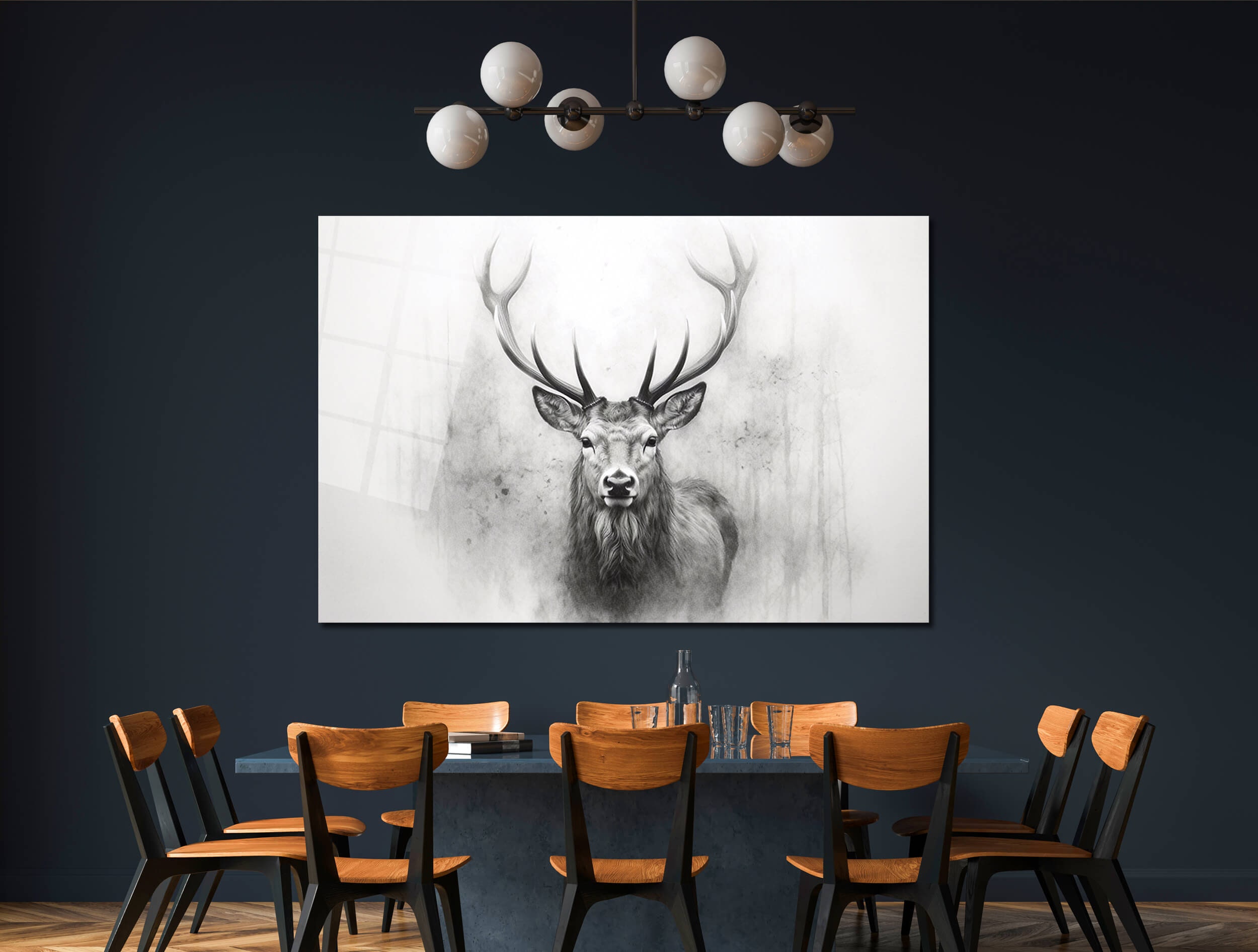 Beautiful Male Wall Art of Deer Wall Decor Canvas Print Inspirational ...