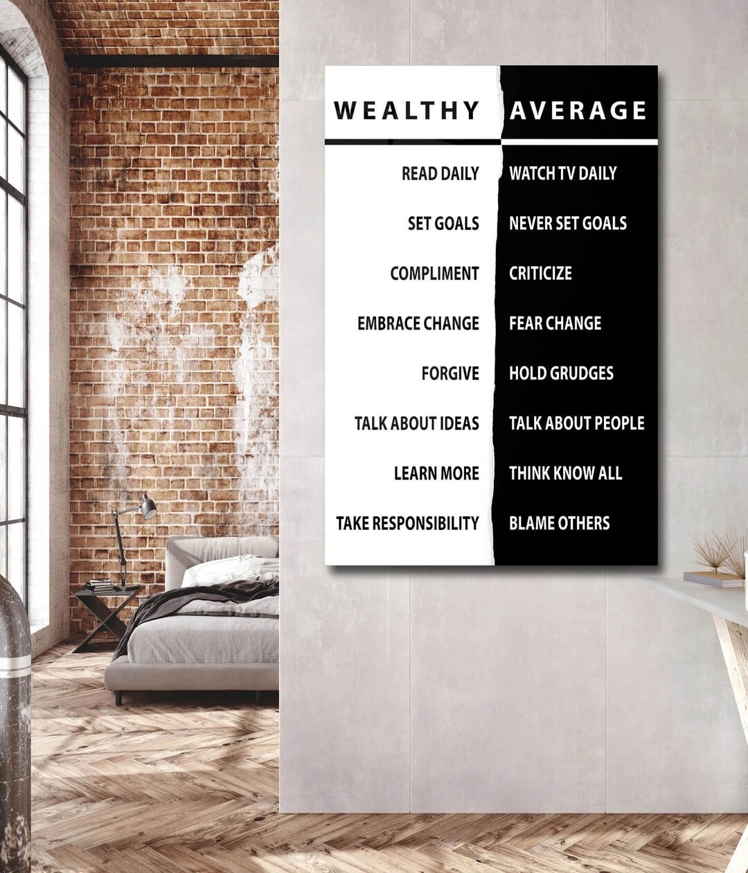 Wealthy VS Average Poster Quotes Inspirational Design Motivational ...