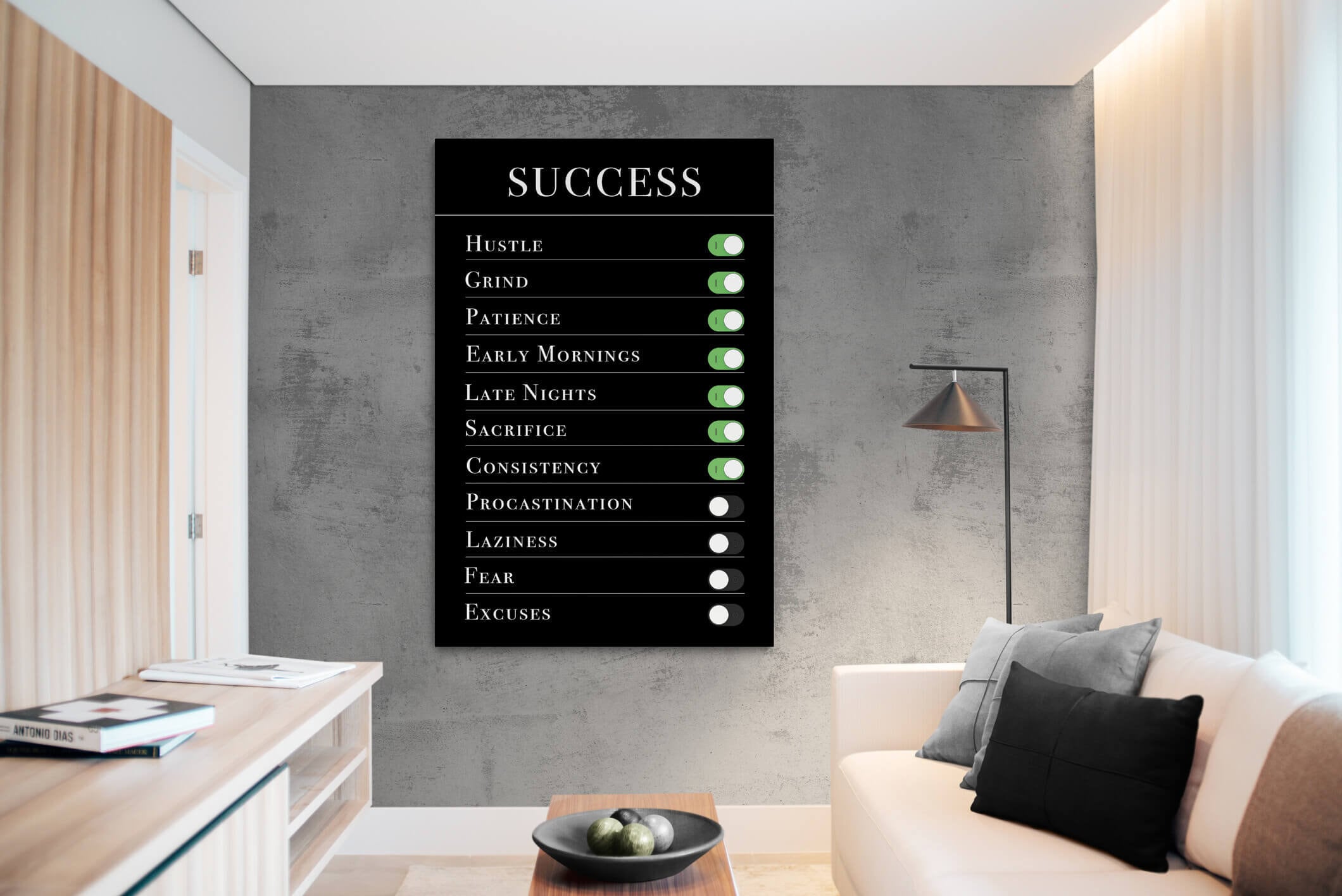 Success Rules Motivation Wall Art Decor Inspirational Canvas Print Home ...