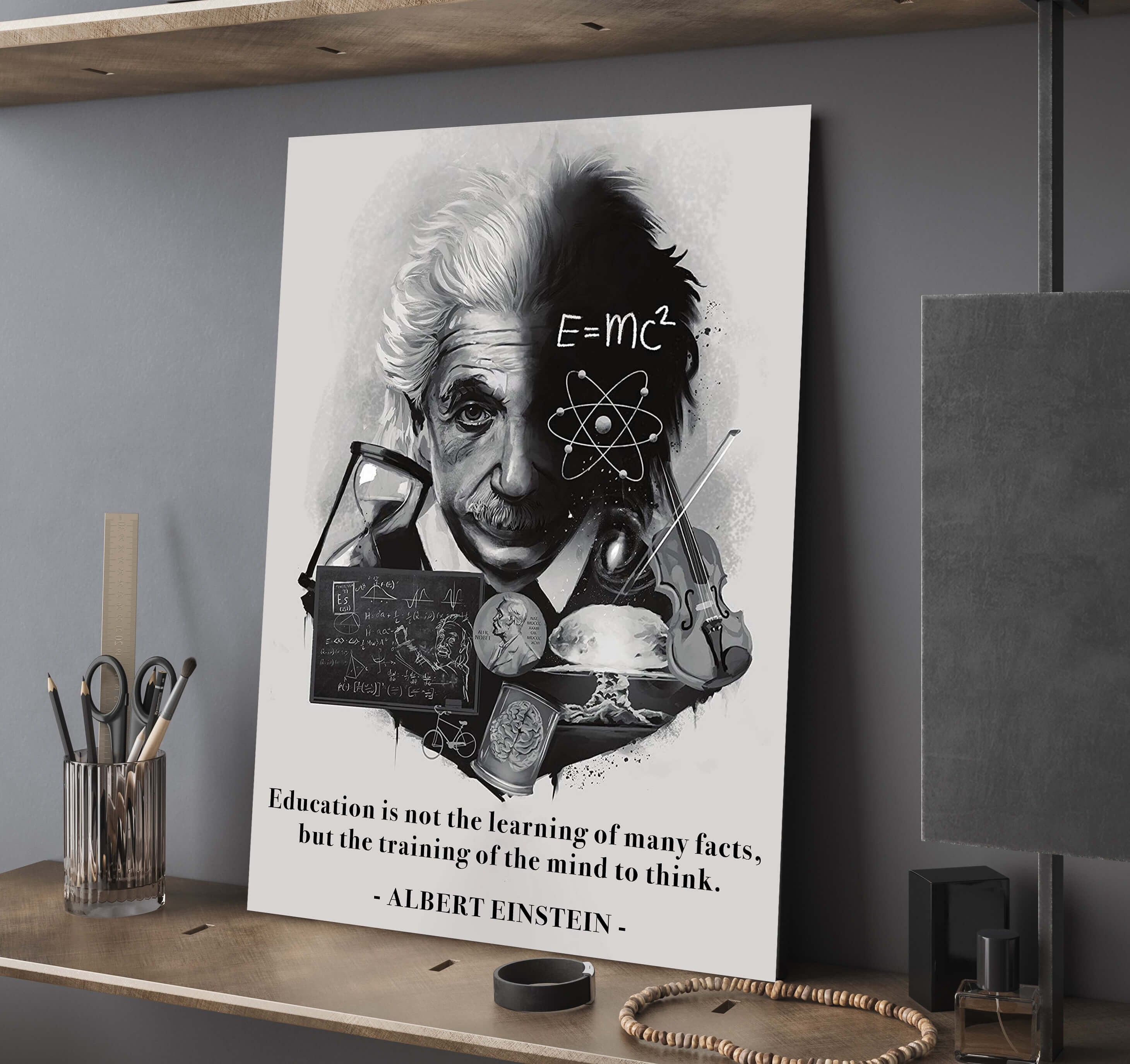 Albert Einstein Canvas Motivational Quotes Wall Decor Albert - Etsy