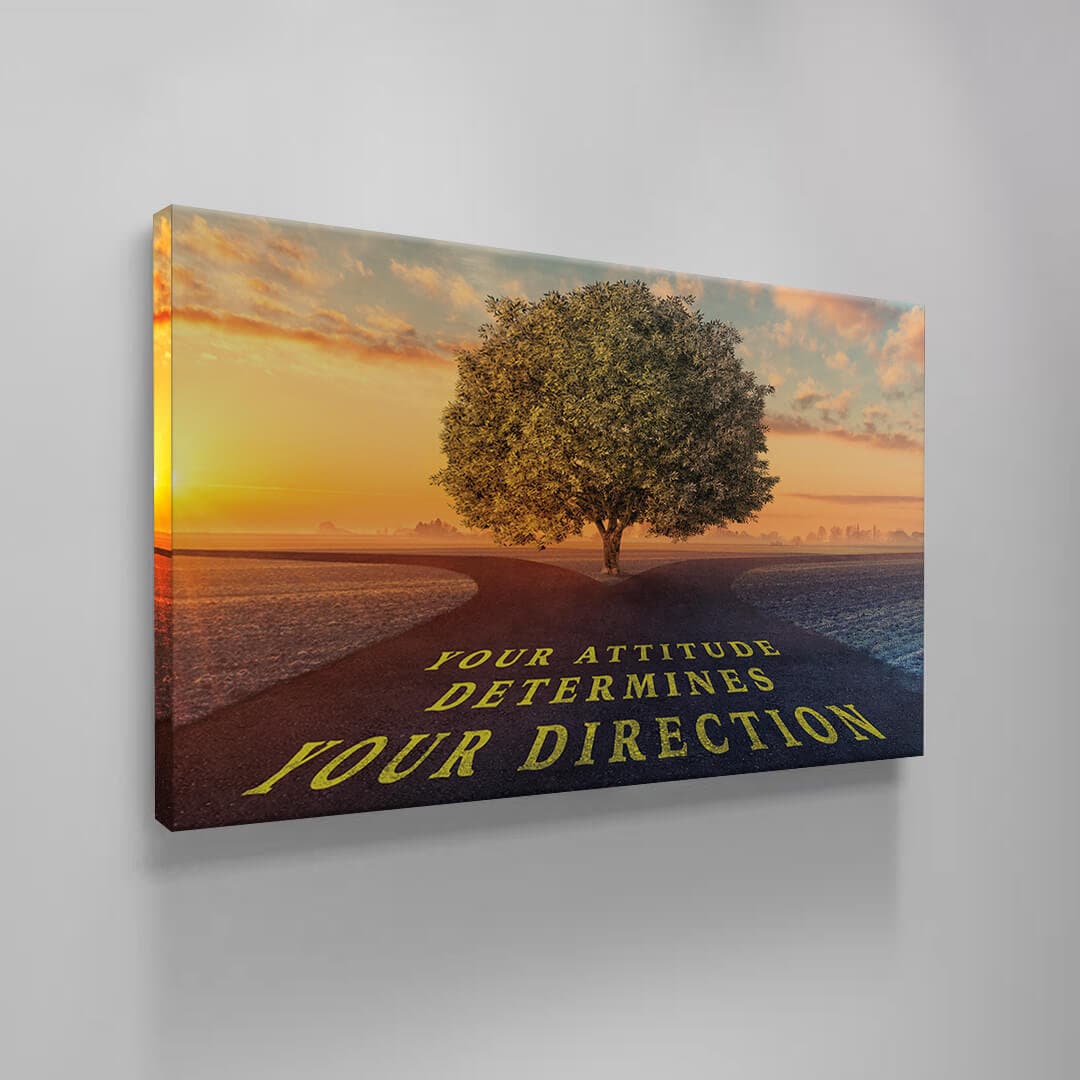 MOTIVATIONAL WALL Art-your Attitude Determines Your Direction Wall ...