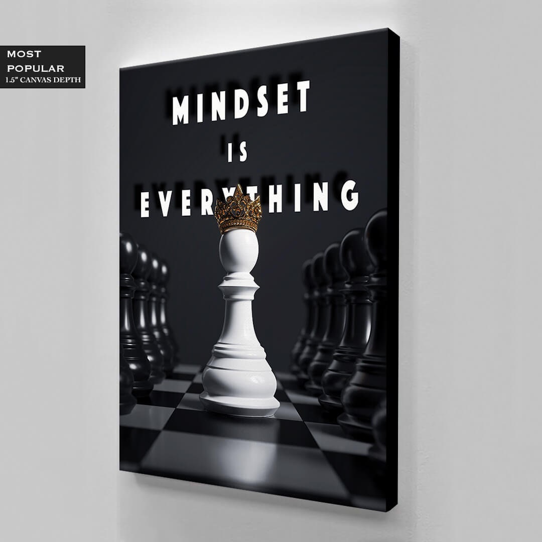 Chess Queen Mindset is Everything Office Decor Motivational Canvas ...