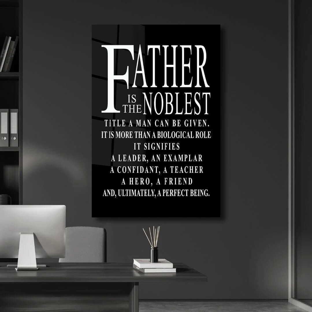 Father Noun Canvas Wall Decor Motivation Quotes Home Art Inspirational ...
