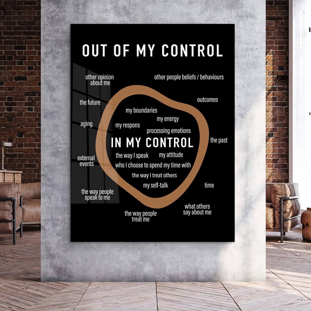 Out of My Control Motivational Art: Success Quote Canvas or Acrylic ...