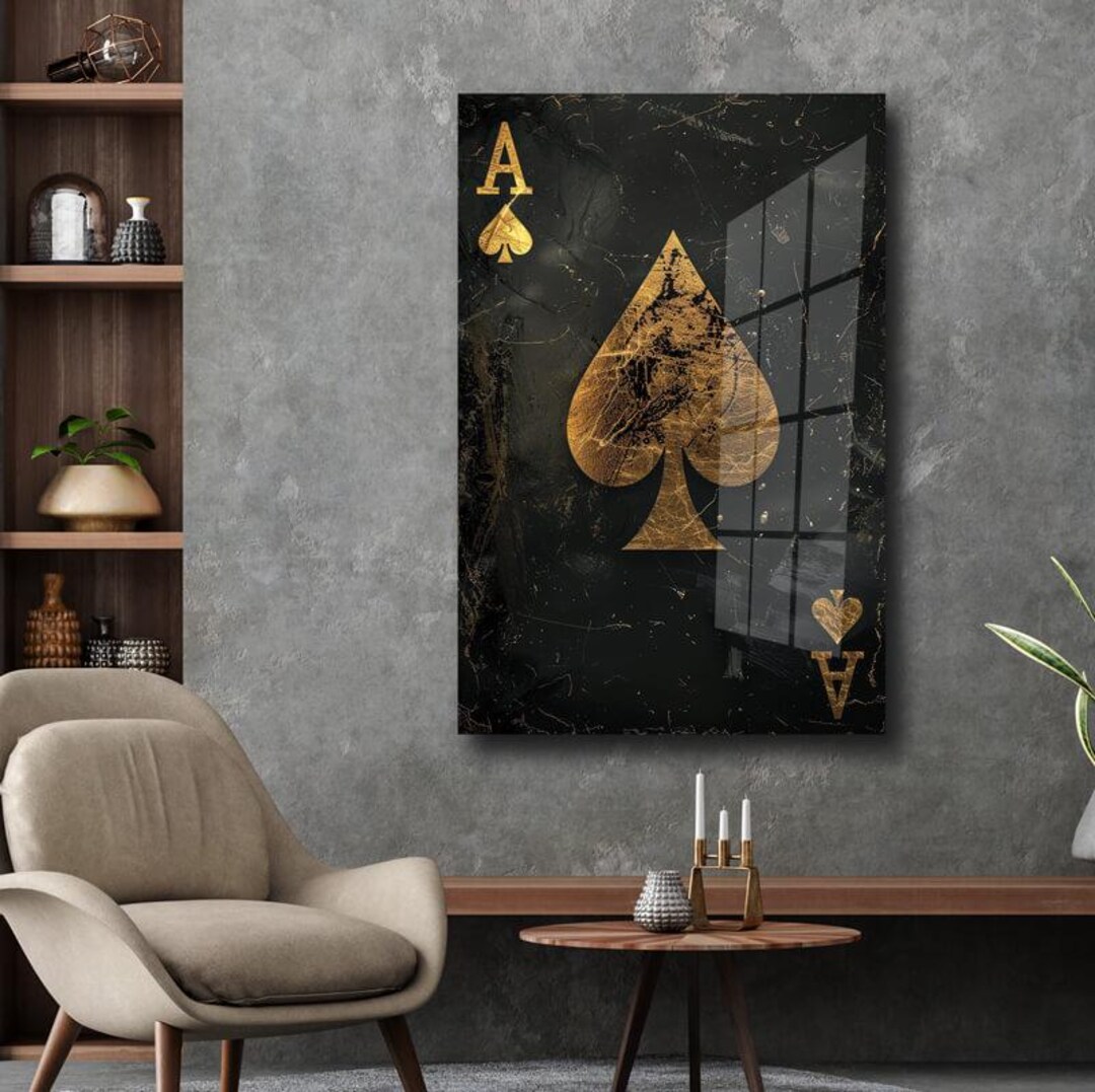 Vintage Ace of Spades Canvas Inspirational Print Perfect for Poker or ...