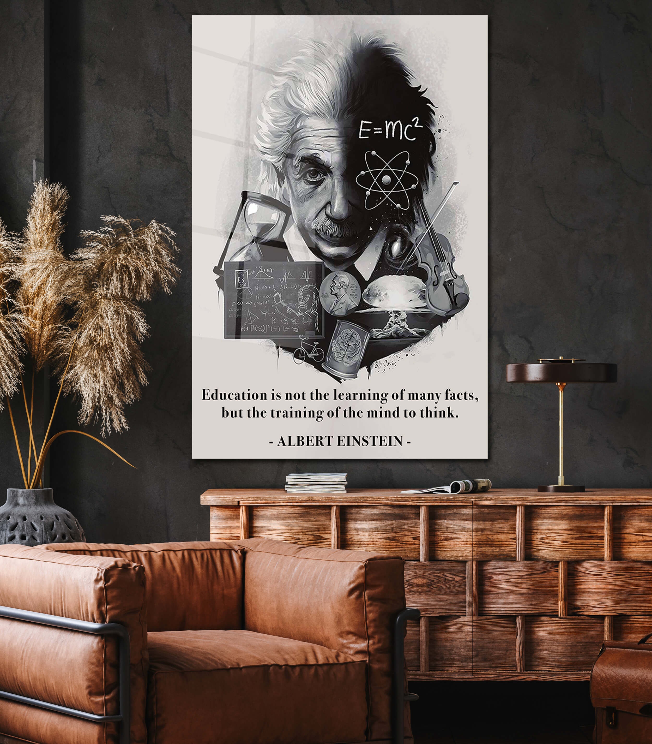 Albert Einstein Canvas Motivational Quotes Wall Decor Inspirational ...