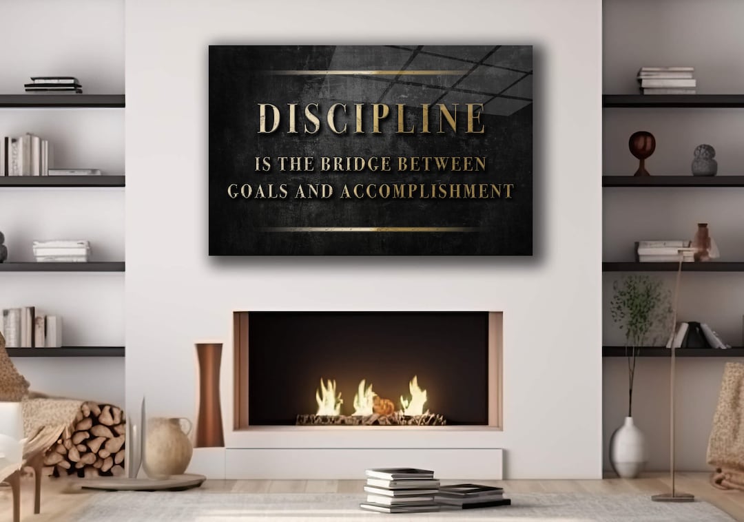 Discipline Noun Wall Art Workout Motivation Sign Canvas Art Home Decor ...