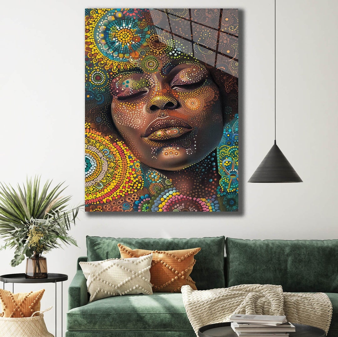 Mandala Woman Portrait Wall Decor Canvas Art Colour Acrilyc Glass ...