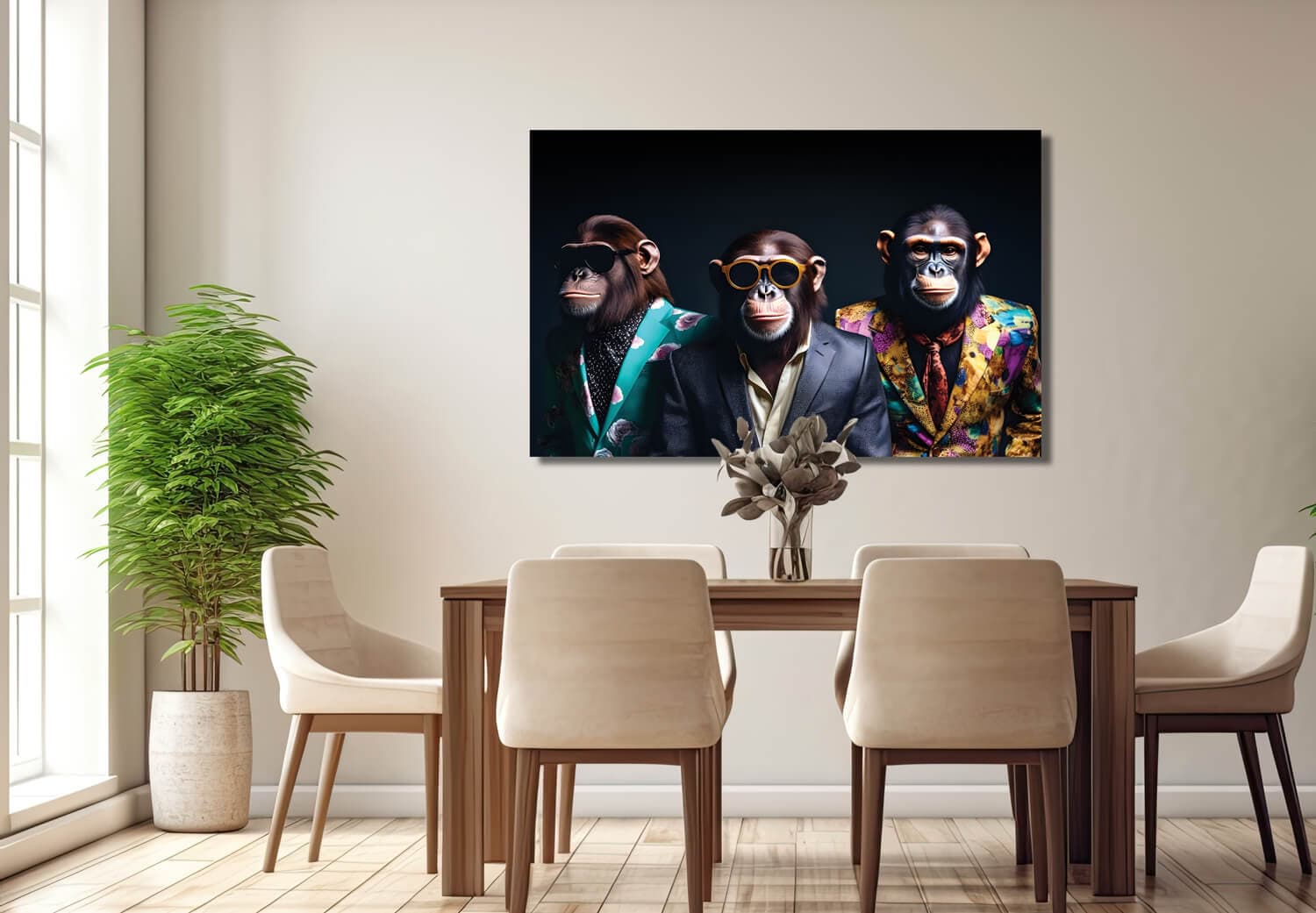 Colorful Monkeys in Suits Printable Art Banksy Wall Art Banksy Canvas ...