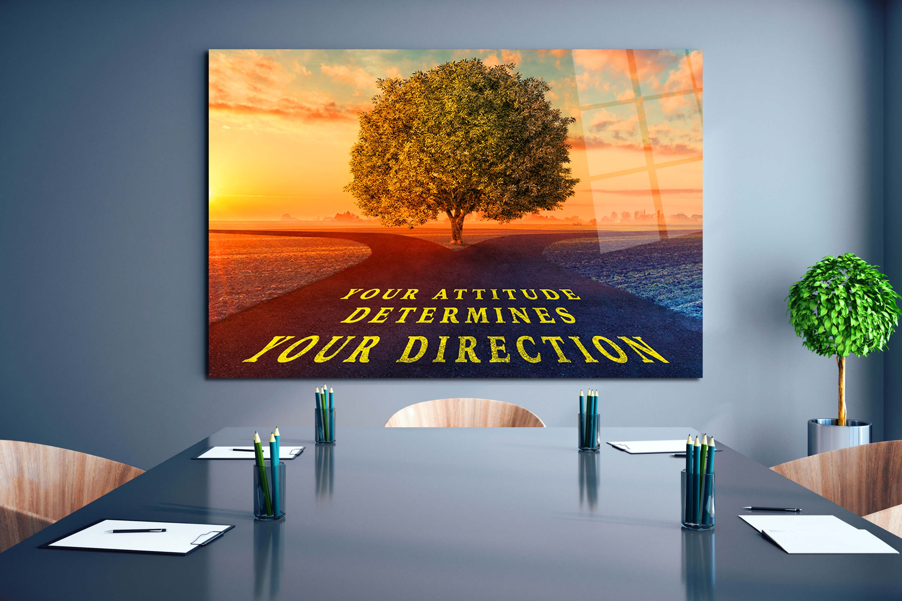 MOTIVATIONAL WALL Art-your Attitude Determines Your Direction Wall ...