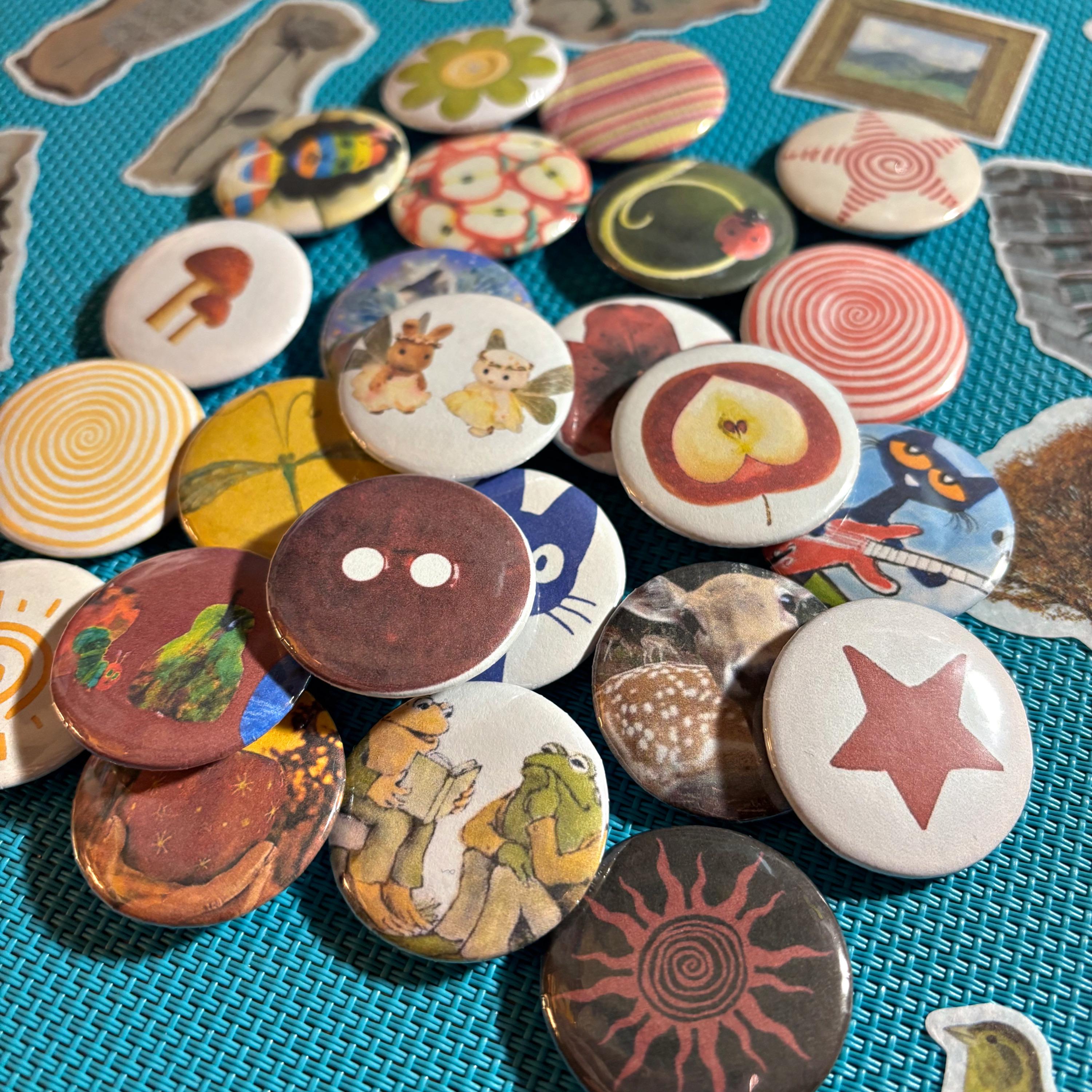 Whimsical Mystery Pin Back Buttons 𖦹 - Etsy