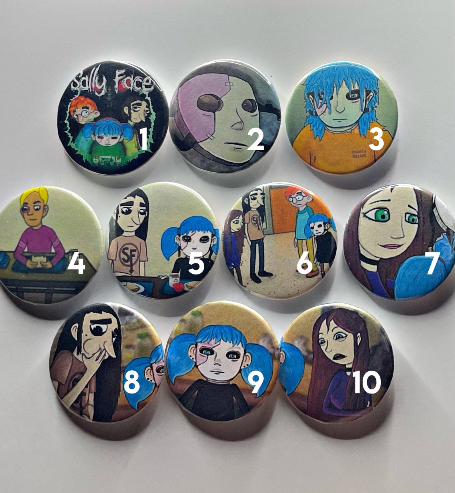 Sallyface Pin-back Buttons - Etsy