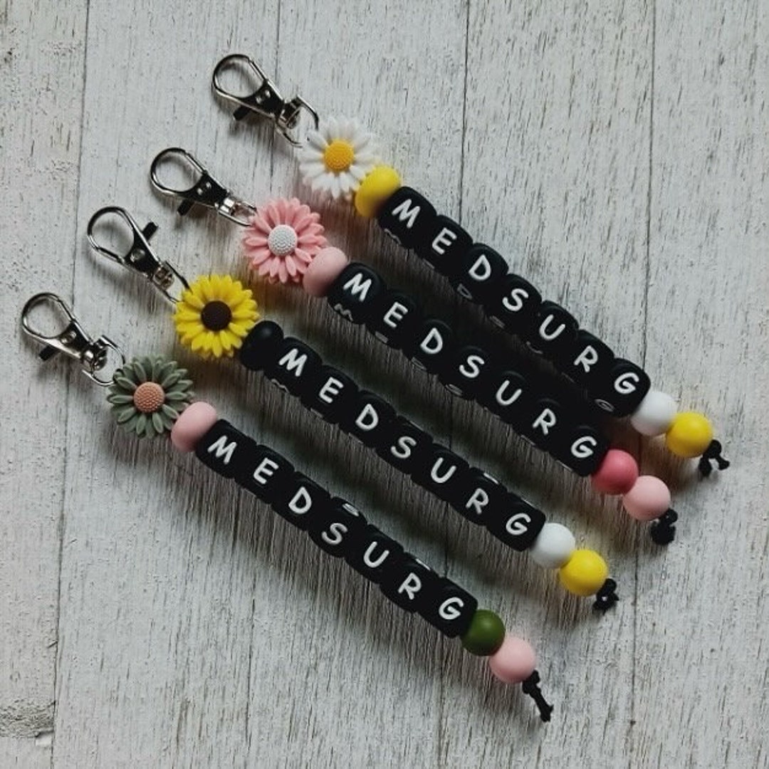 Medsurg Unit Beaded Keychain: Nurse Badge Accessory - Etsy