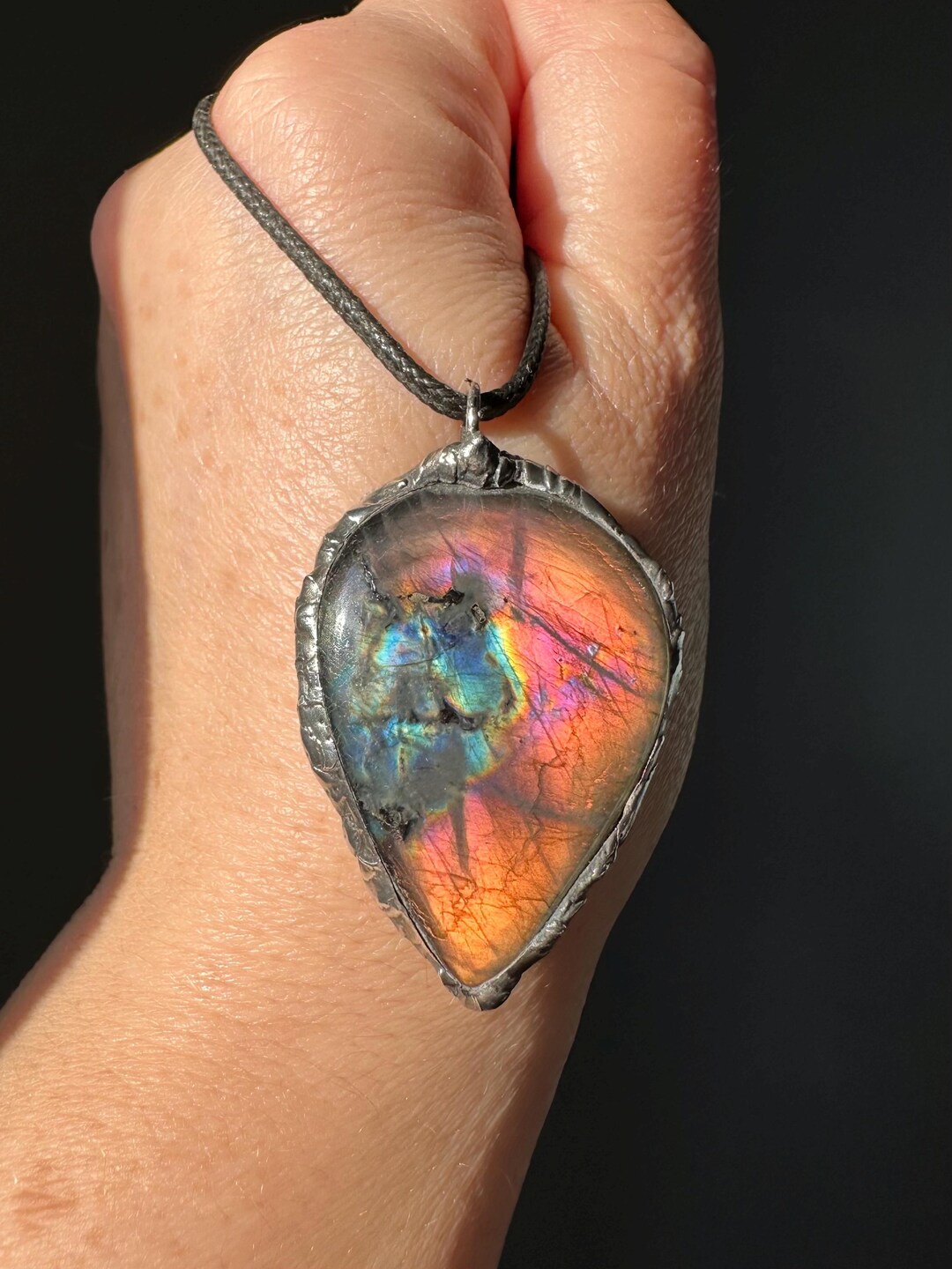 Statement Flashy Pink, Orange Sunset Spectrolite Labradorite Soft ...