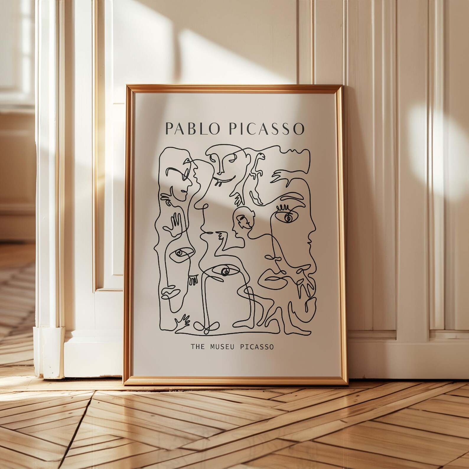 Pablo Picasso Aesthetic Line Drawing Poster, Black Beige Printable Art ...