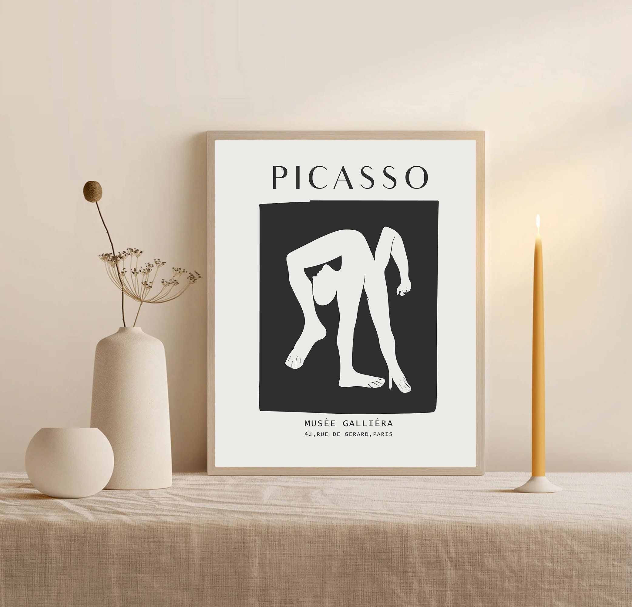 Pablo Picasso the Acrobat Printable Wall Art, Black Neutral Abstract ...