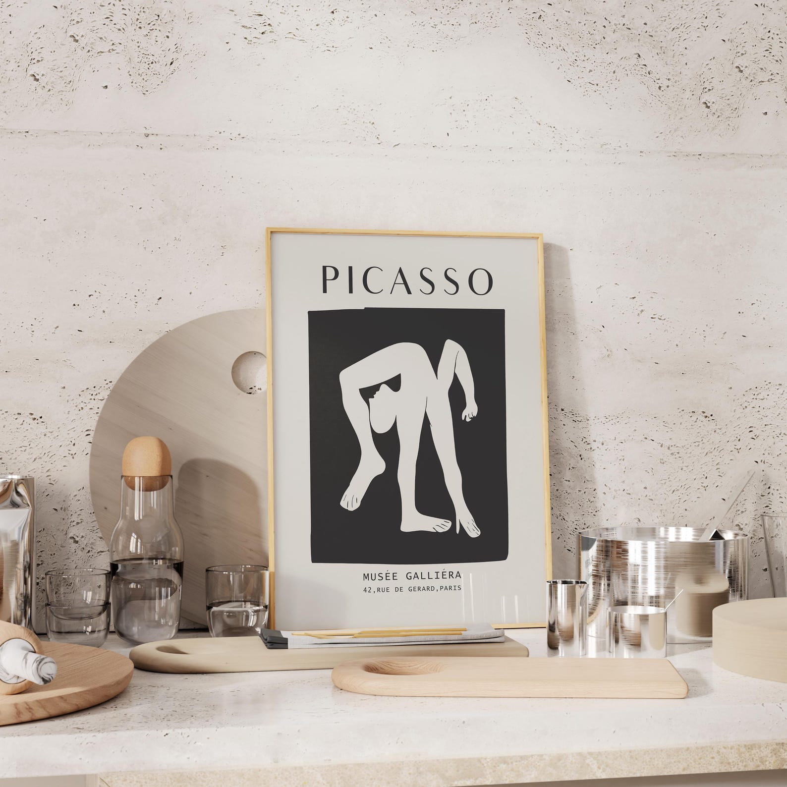 Pablo Picasso the Acrobat Printable Wall Art, Black - Neutral Abstract ...