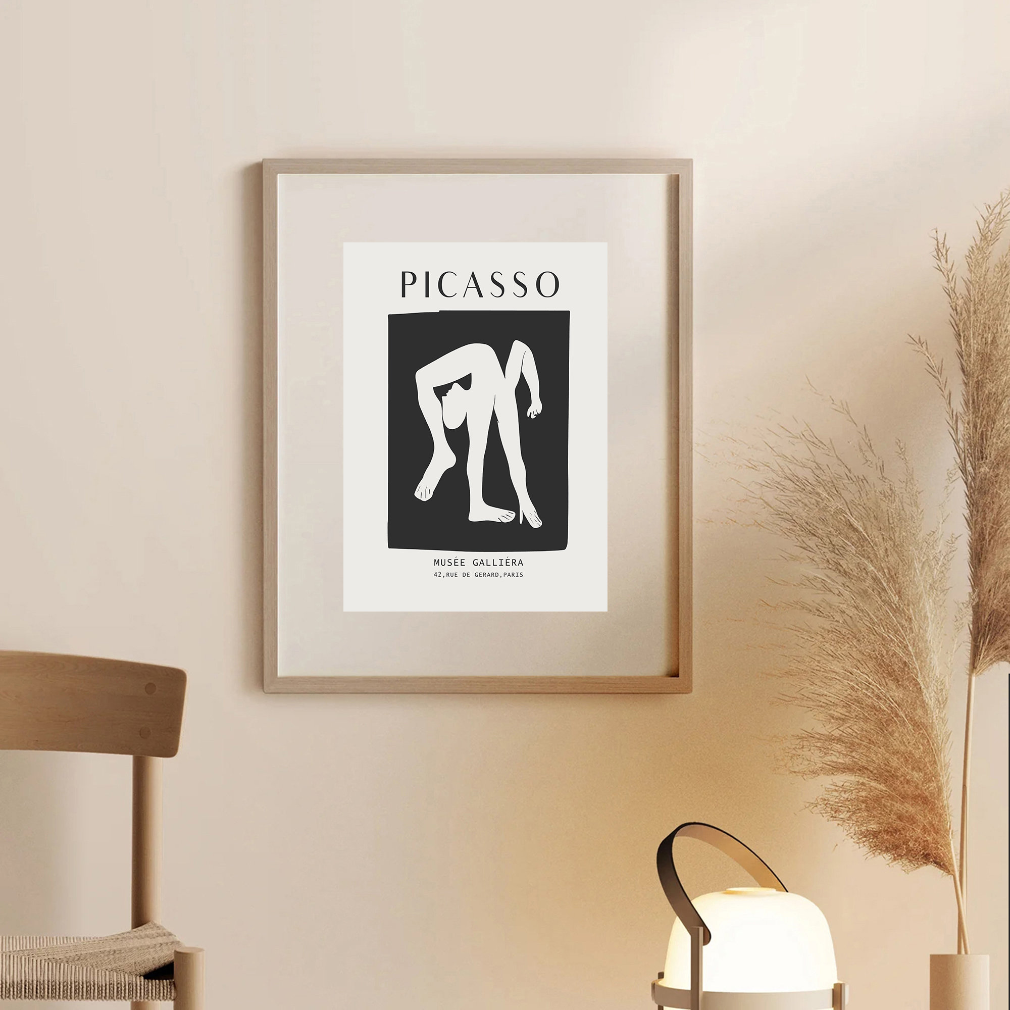 Pablo Picasso the Acrobat Printable Wall Art, Black Neutral Abstract ...