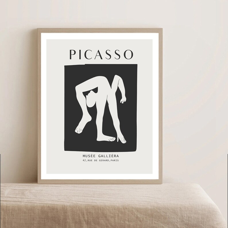 Pablo Picasso the Acrobat Printable Wall Art, Black Neutral Abstract ...