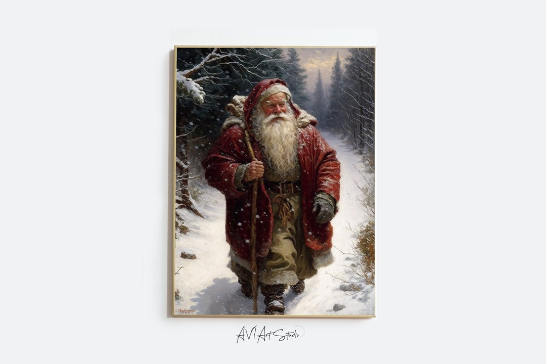 Printable Christmas Wall Art Santa Print Christmas Decor - Etsy