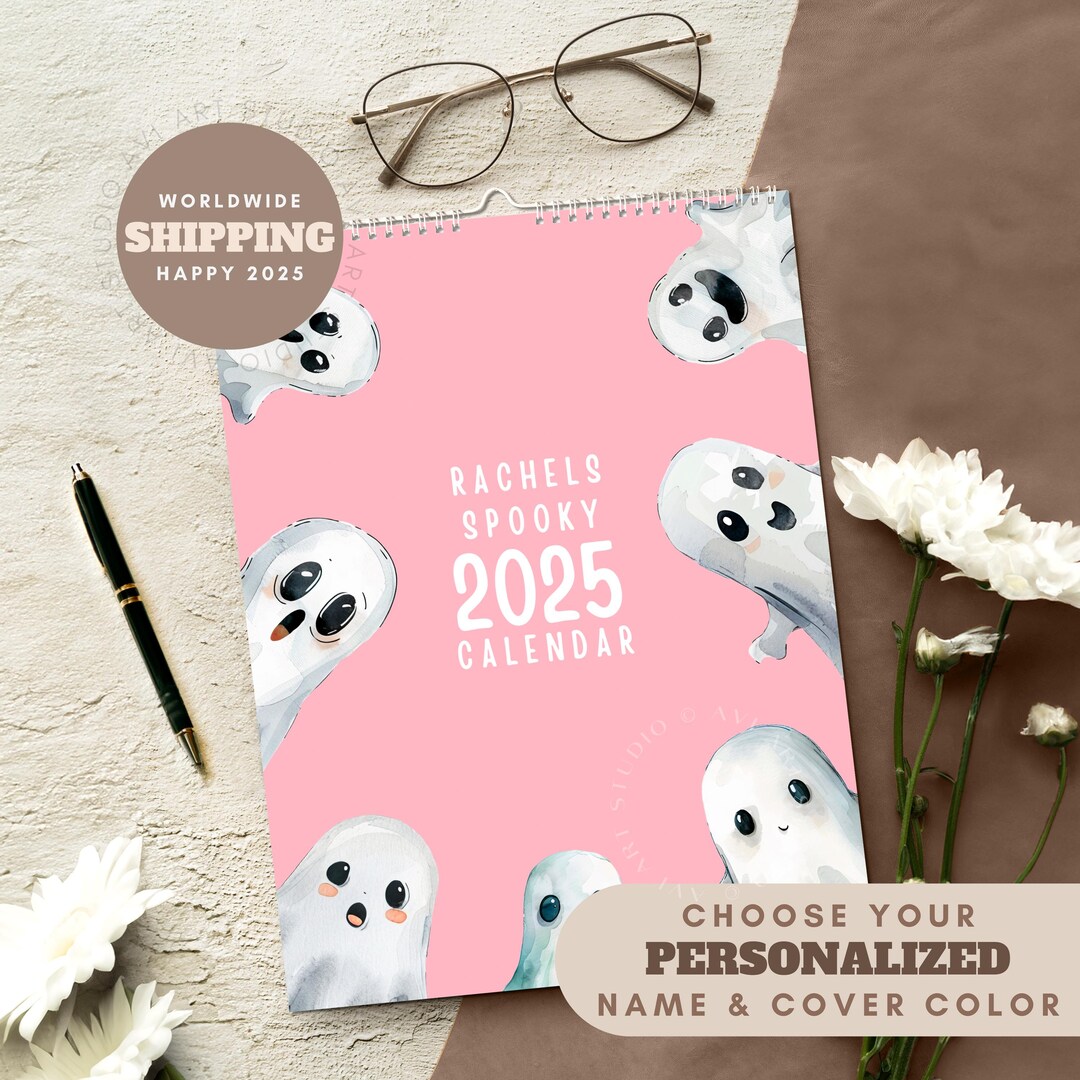 2025 Monthly Calendar, Watercolor Landscapes, Personalized Name and ...