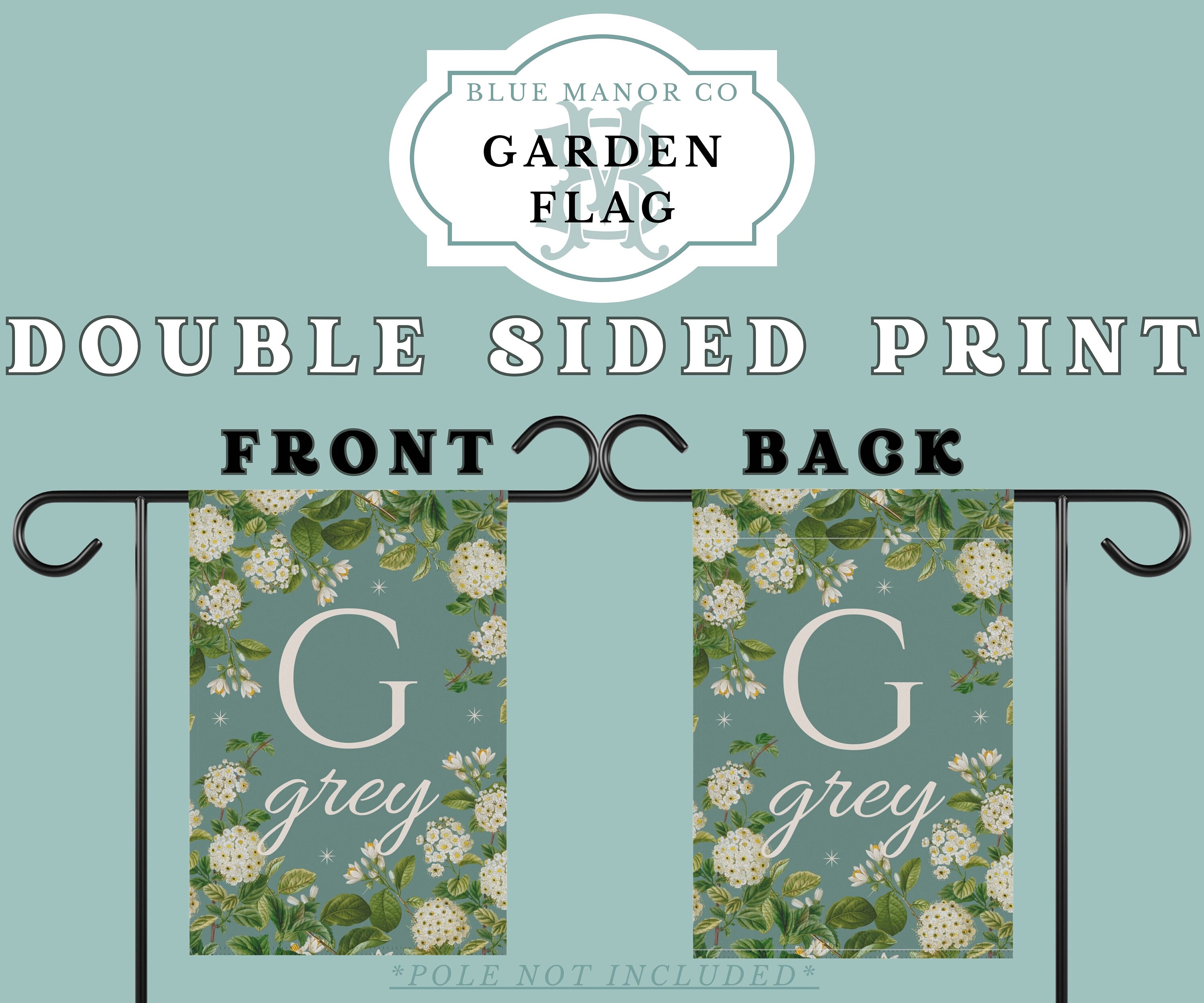 Personalized Flag, Custom Garden Flag, Welcome Flag, Floral Garden ...