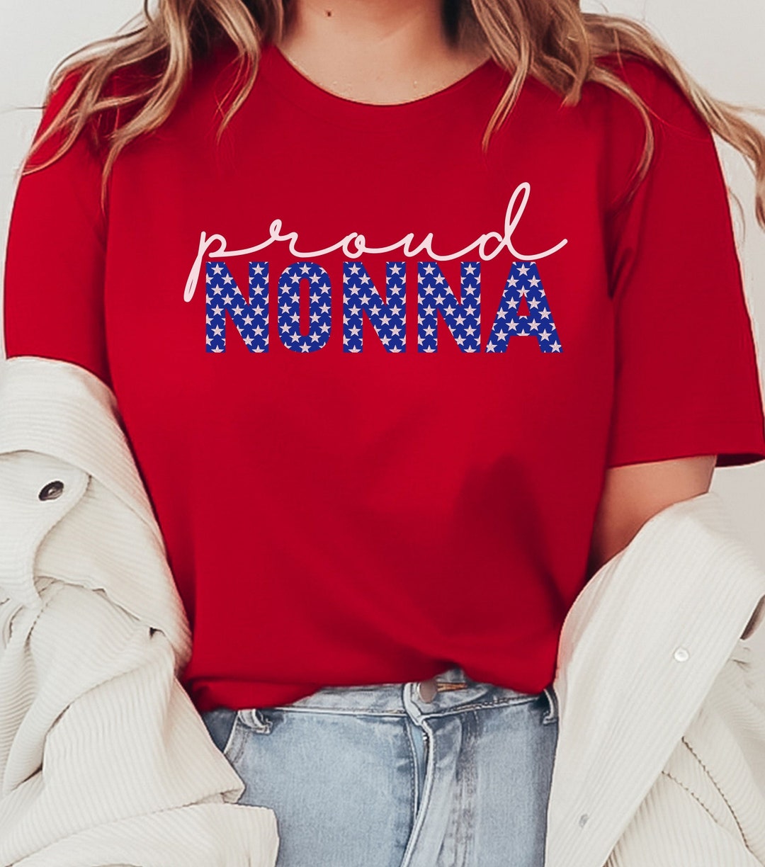Proud Nonna Shirt| Patriotic Grandma Tshirt| Personalized Group Shirts ...